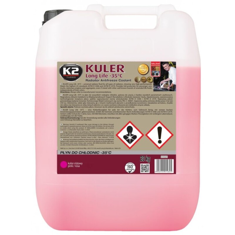 engine coolant 22 kg pink k2 -35C engine coolant 5 years/150 000 g13 ...