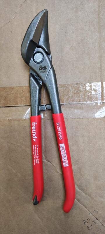 DAMAGED-Straight cutting snips, cut left, Ideal HRC 56, 260 mm (red PVC ...
