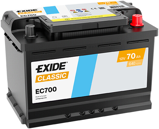 EXIDE Starter Battery CLASSIC * 12V 70Ah 640A EC700 - ak24parts.com