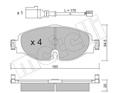 METELLI Brake Pad Set, disc brake 22-0950-0K - ak24parts.com